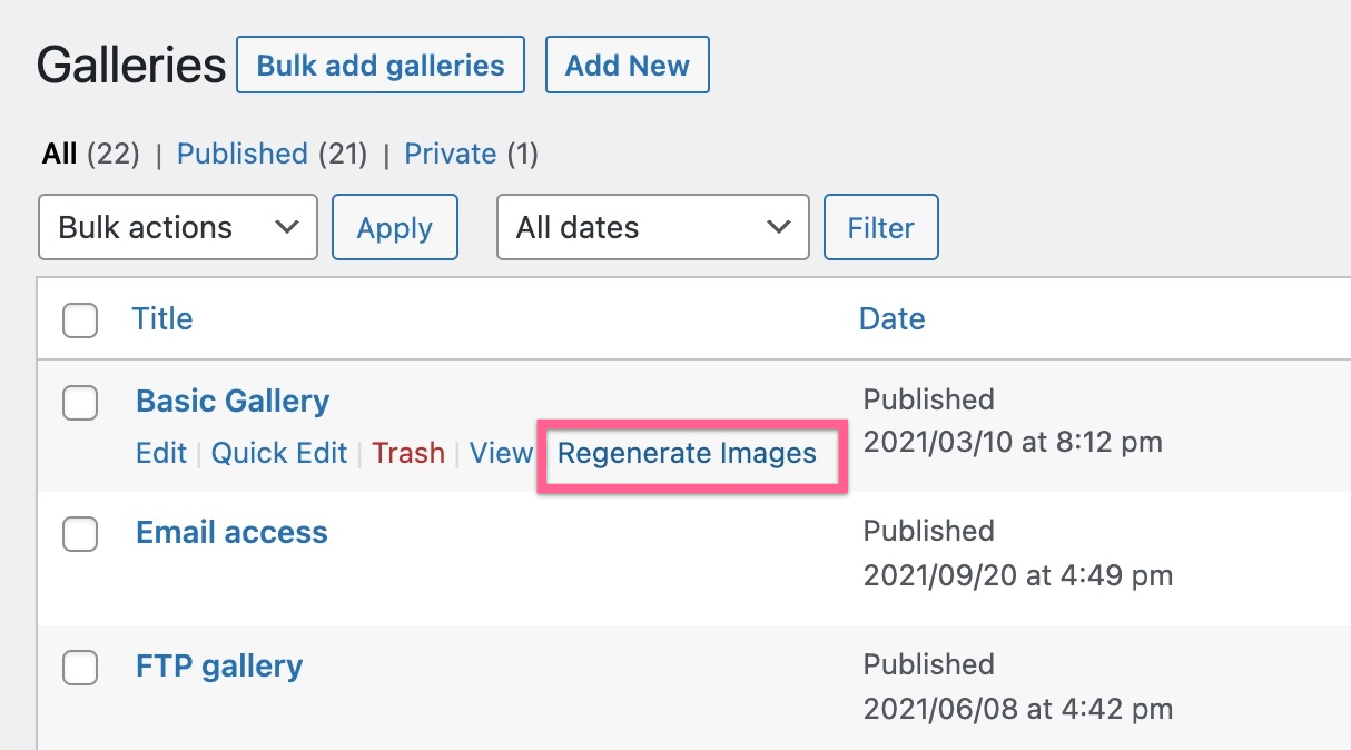 Help & How-To: Regenerating Images for Galleries