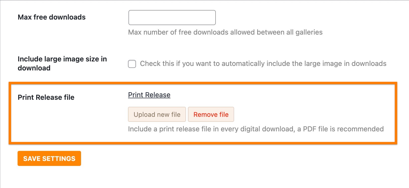 How to add a Print Release file to Digital Downloads - Client gallery ...