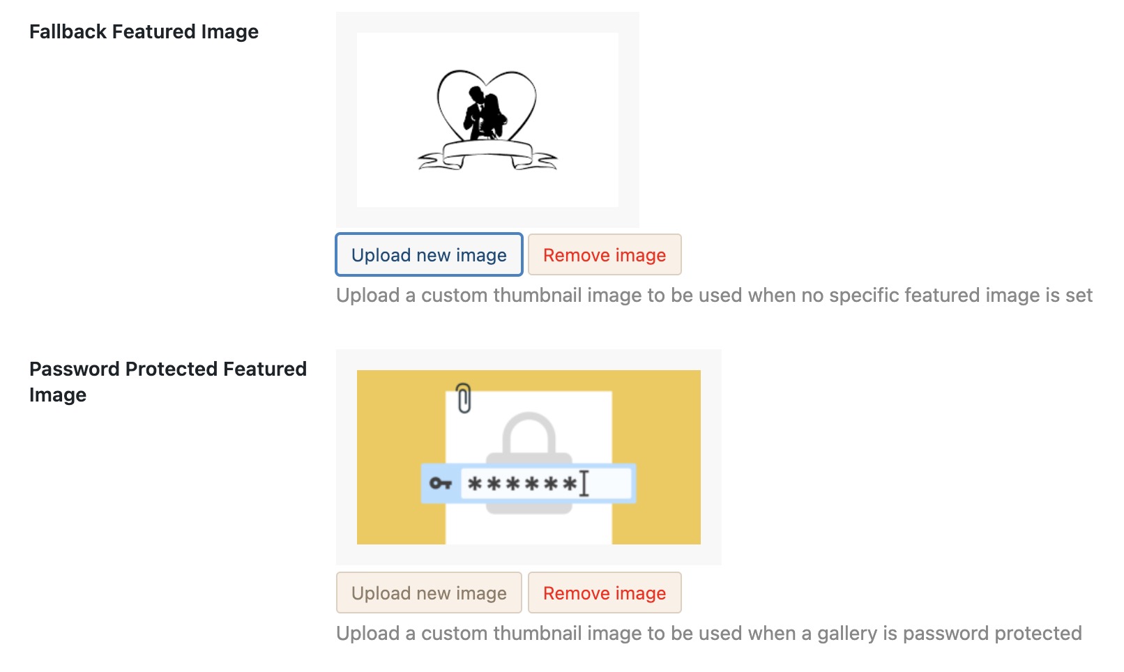 How to set default thumbnail images in client photo galleries