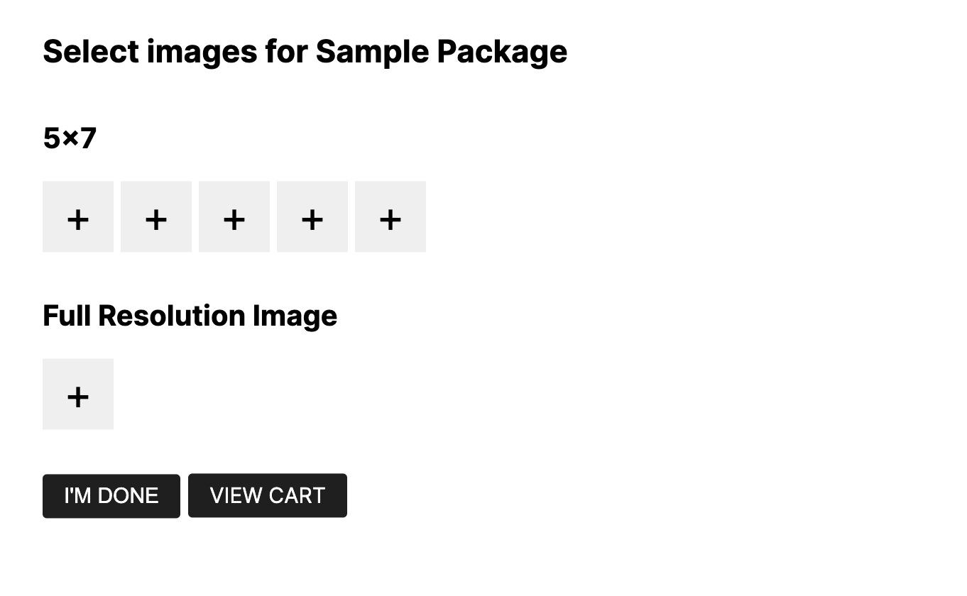 Packages WordPress add-on for Sunshine Photo Cart