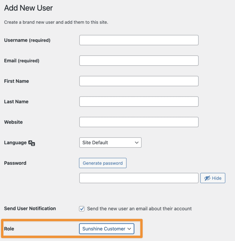 How to create a new customer account - Client gallery help for Sunshine ...